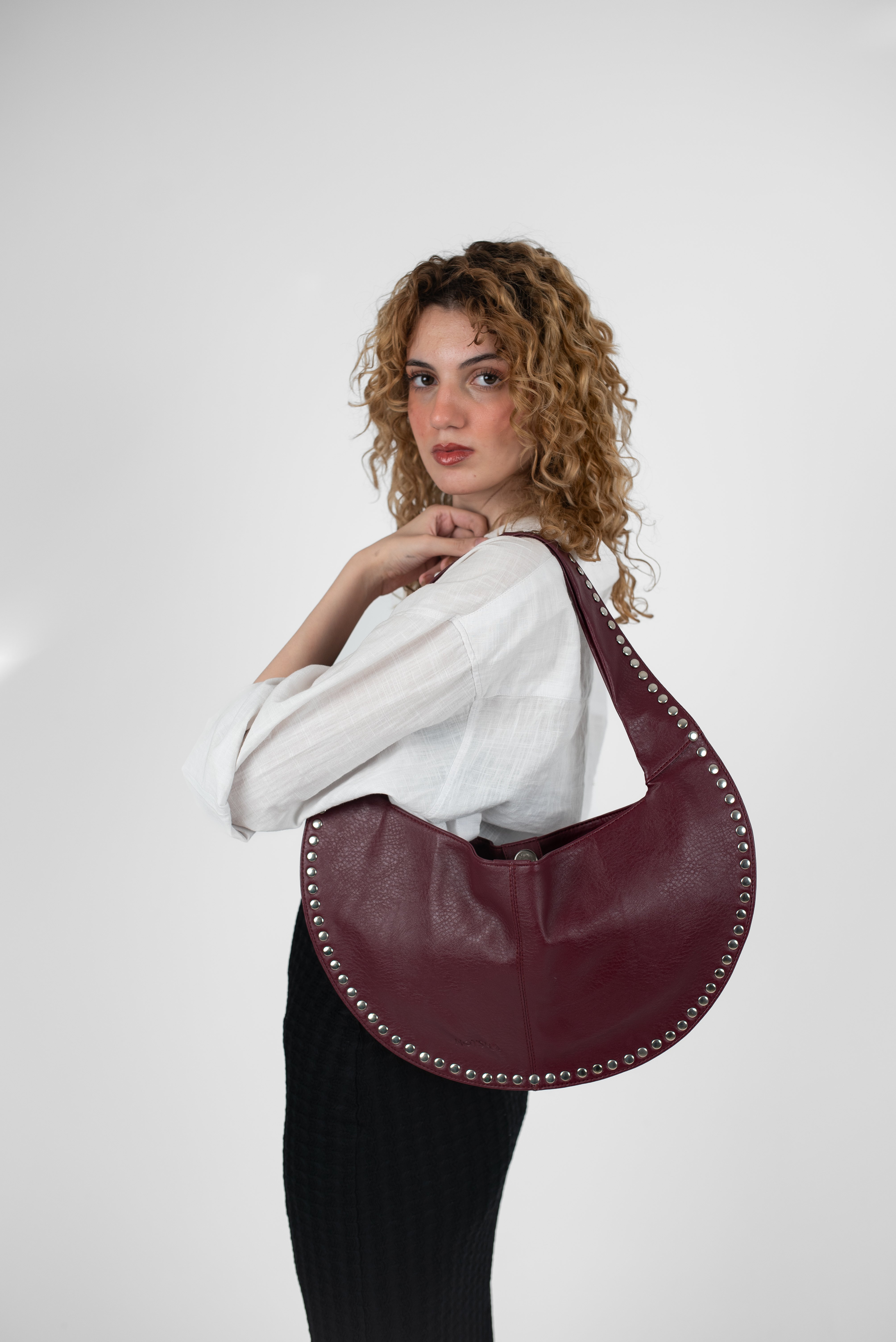 Burgundy Leather Luna Bag – Notsha